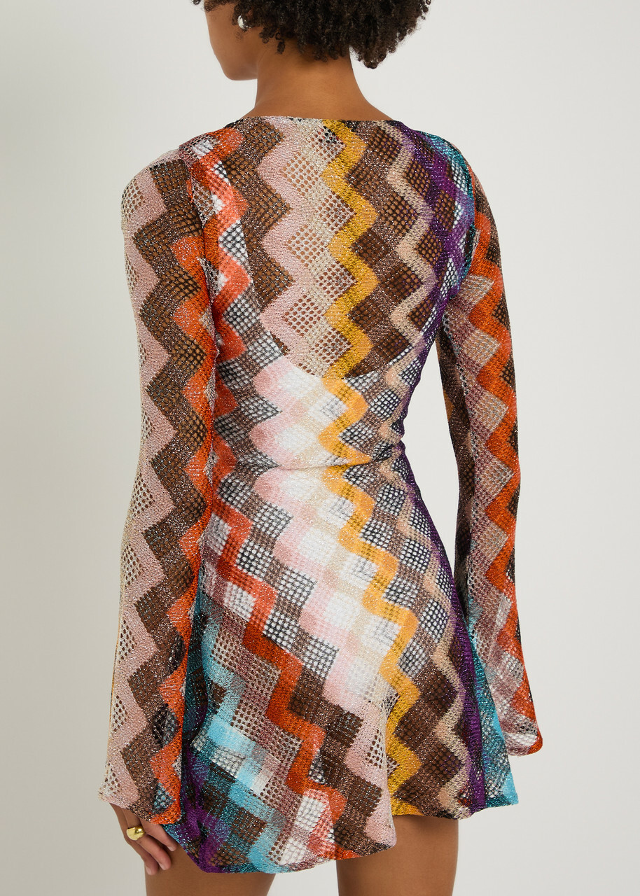 Missoni Zigzag Metallic Open-knit Mini Dress Multicoloured Missoni