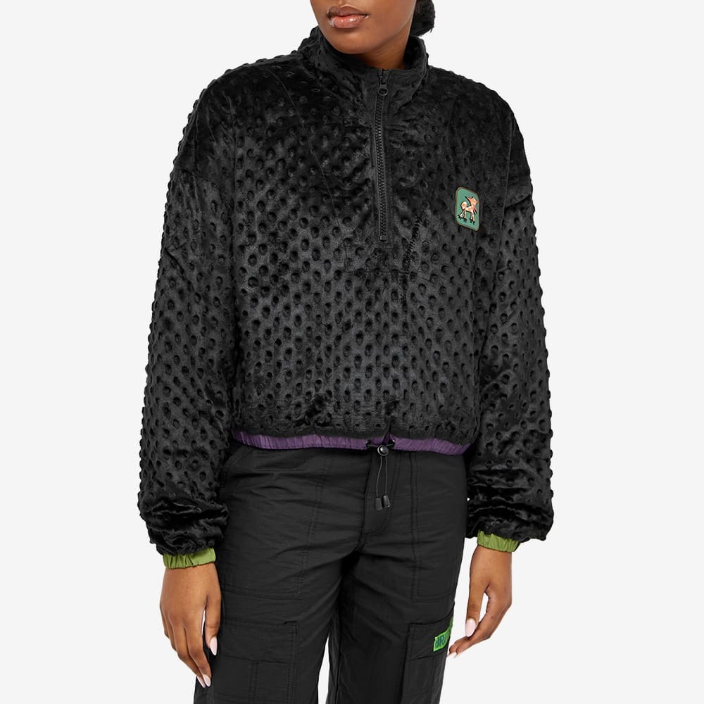 Brain Dead Women's Bubble Fur Mock Neck Fleece Jacket in Black Brain Dead