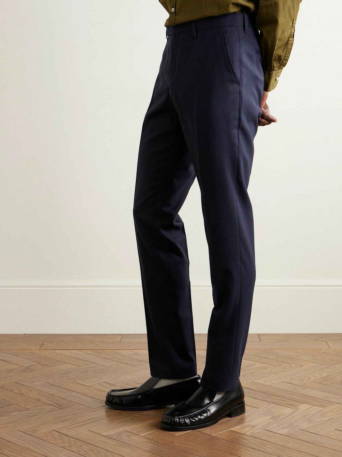 Mr P. - Phillip Slim-Fit Wool Suit Trousers - Blue Mr P.