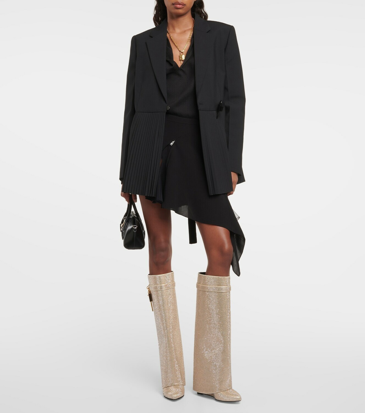 Givenchy Shark Lock embellished knee-high boots Givenchy