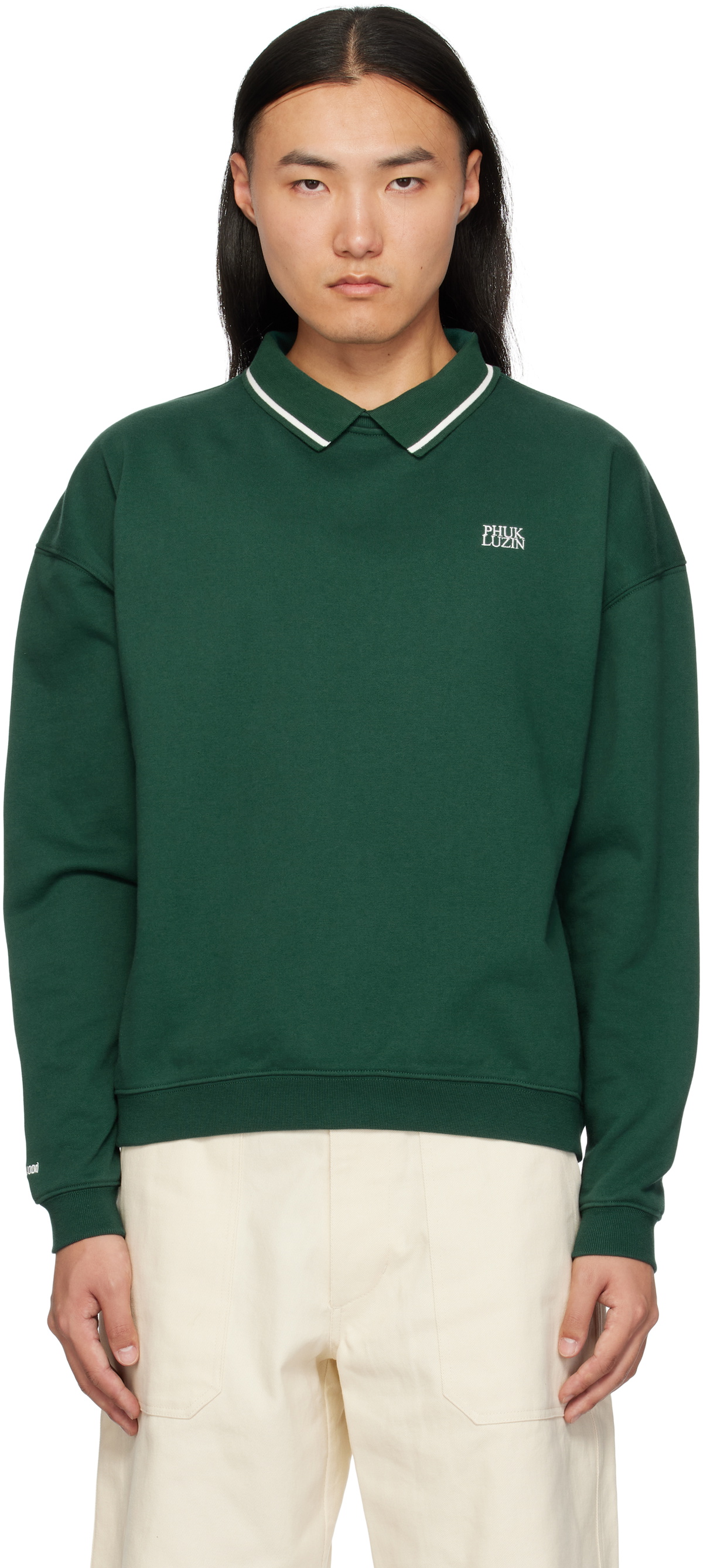 Metalwood Studio Green 'Phuk Luzin' Collared Polo Metalwood