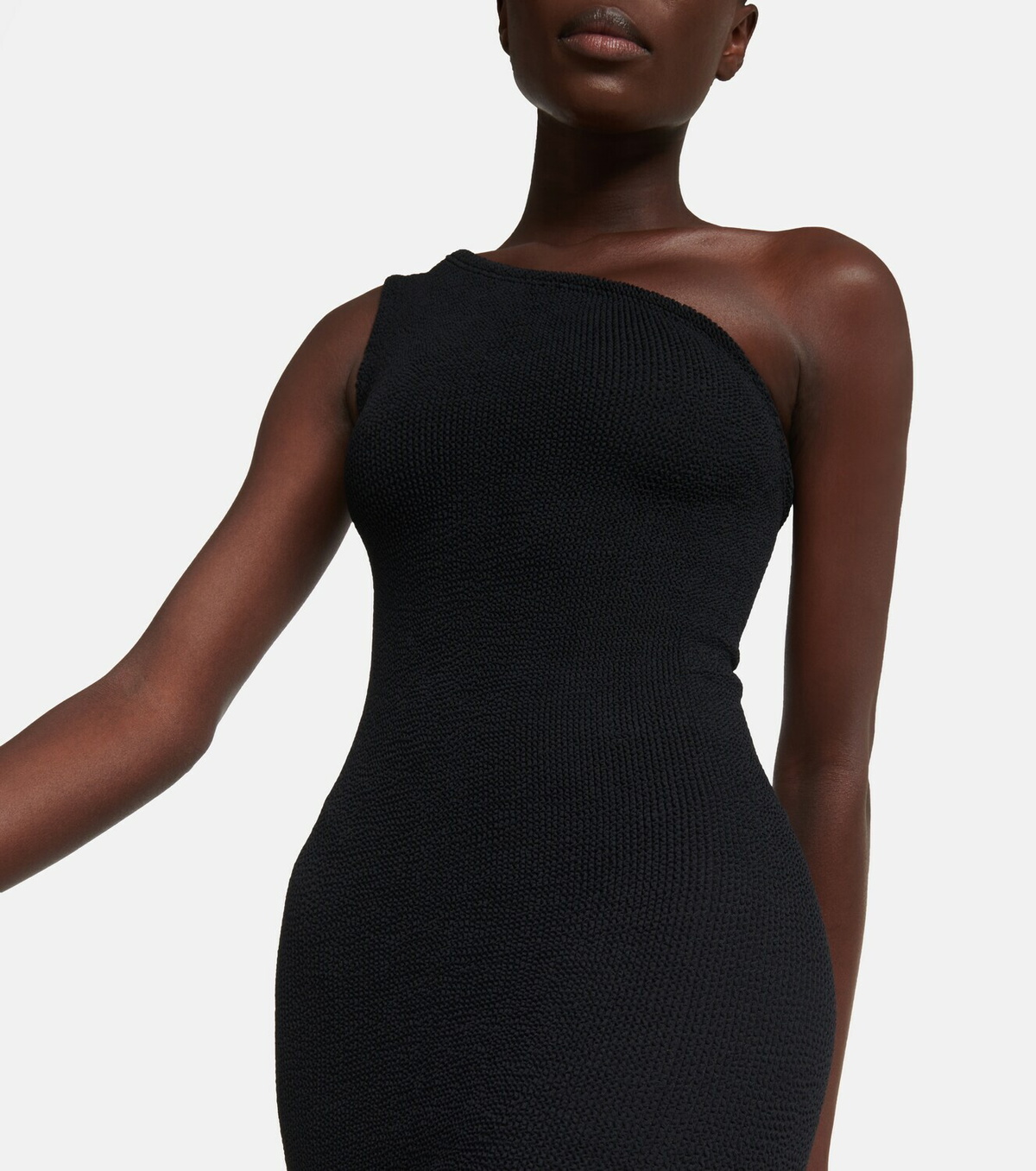 Hunza G One-shoulder seersucker minidress Hunza G Hunza G One-shoulder seersucker minidress Hunza G