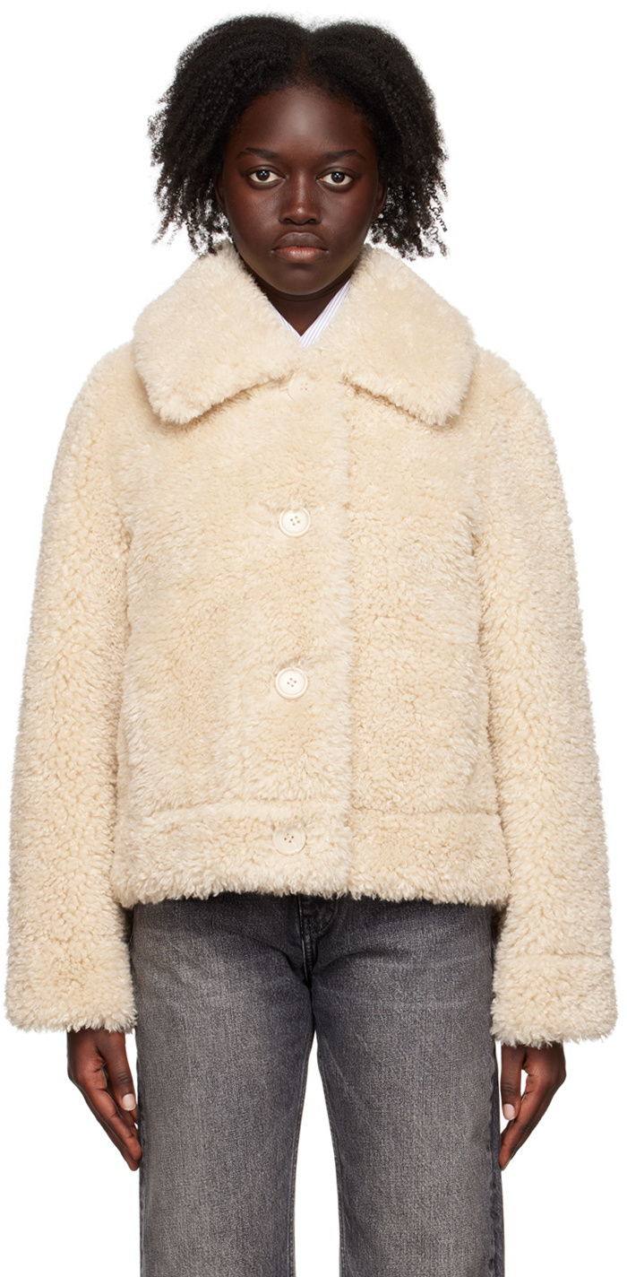 Stand Studio Beige Melina Faux-Shearling Jacket Stand Studio