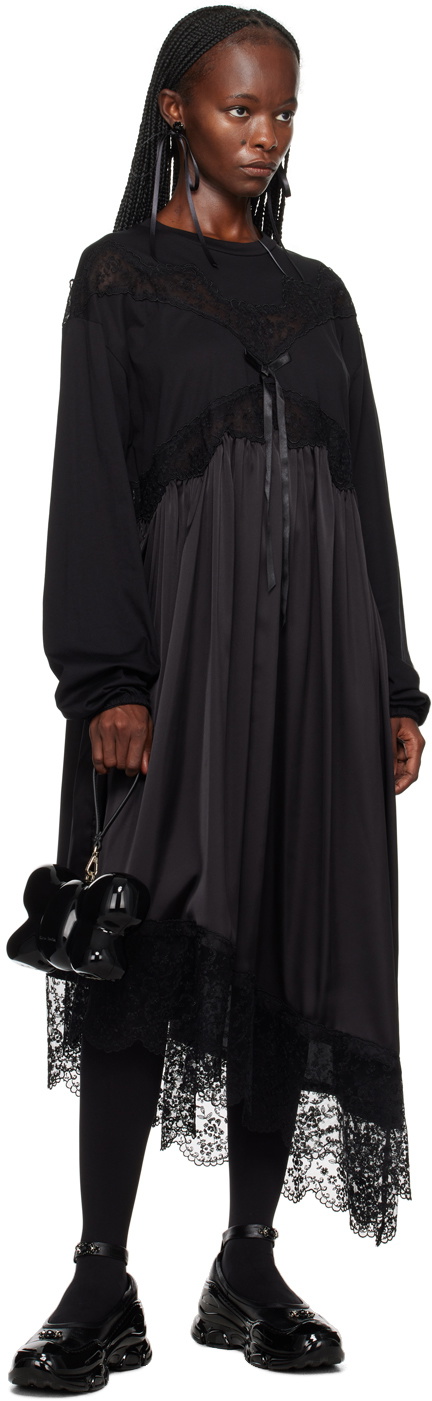 Simone Rocha Black Lace Trim Midi Dress Simone Rocha