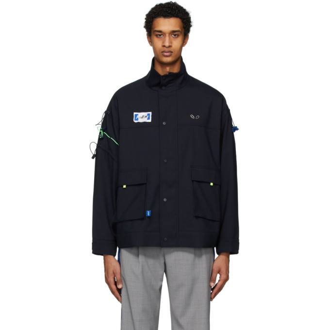 ADER error Navy Rivet Label Jacket ADER error