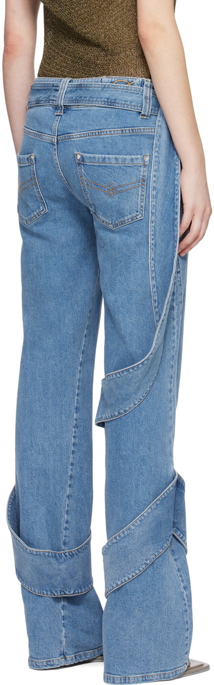 Blumarine Blue Layered Jeans Blumarine