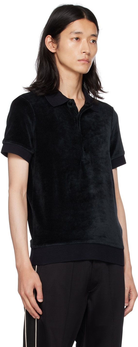 TOM FORD Black Button Placket Polo TOM FORD