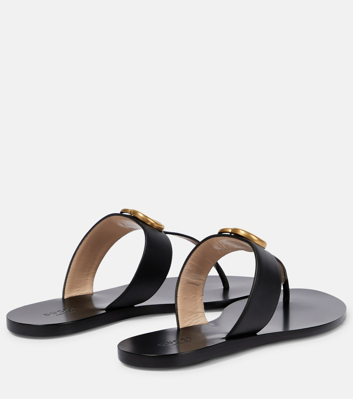 Gucci - Double G leather thong sandals Gucci