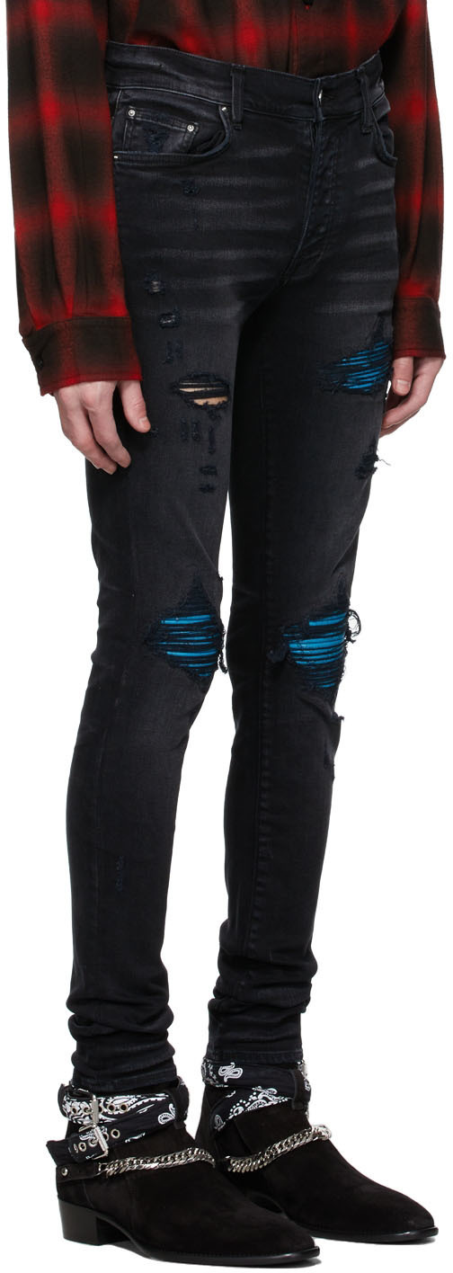 AMIRI Black MX1 Cracked Paint Jeans Amiri