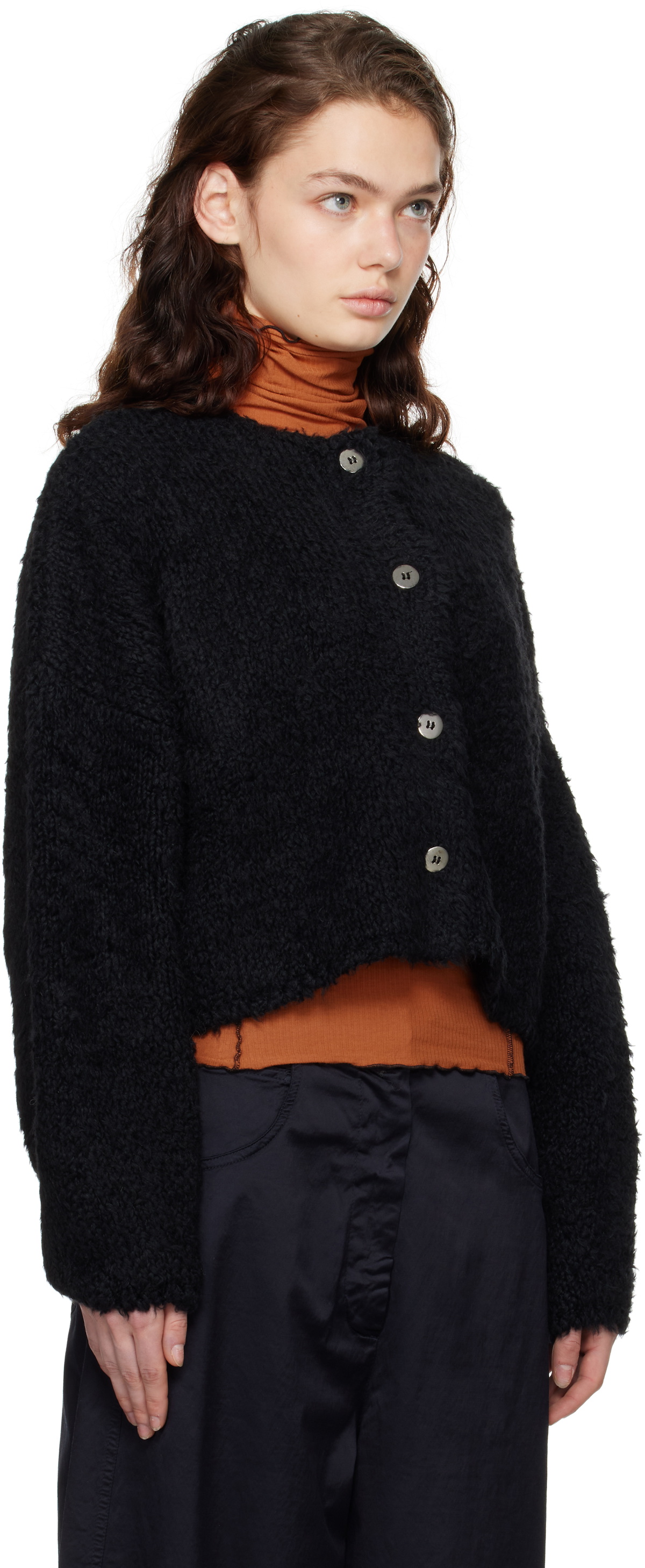 Cordera Black Teddy Cropped Cardigan CORDERA