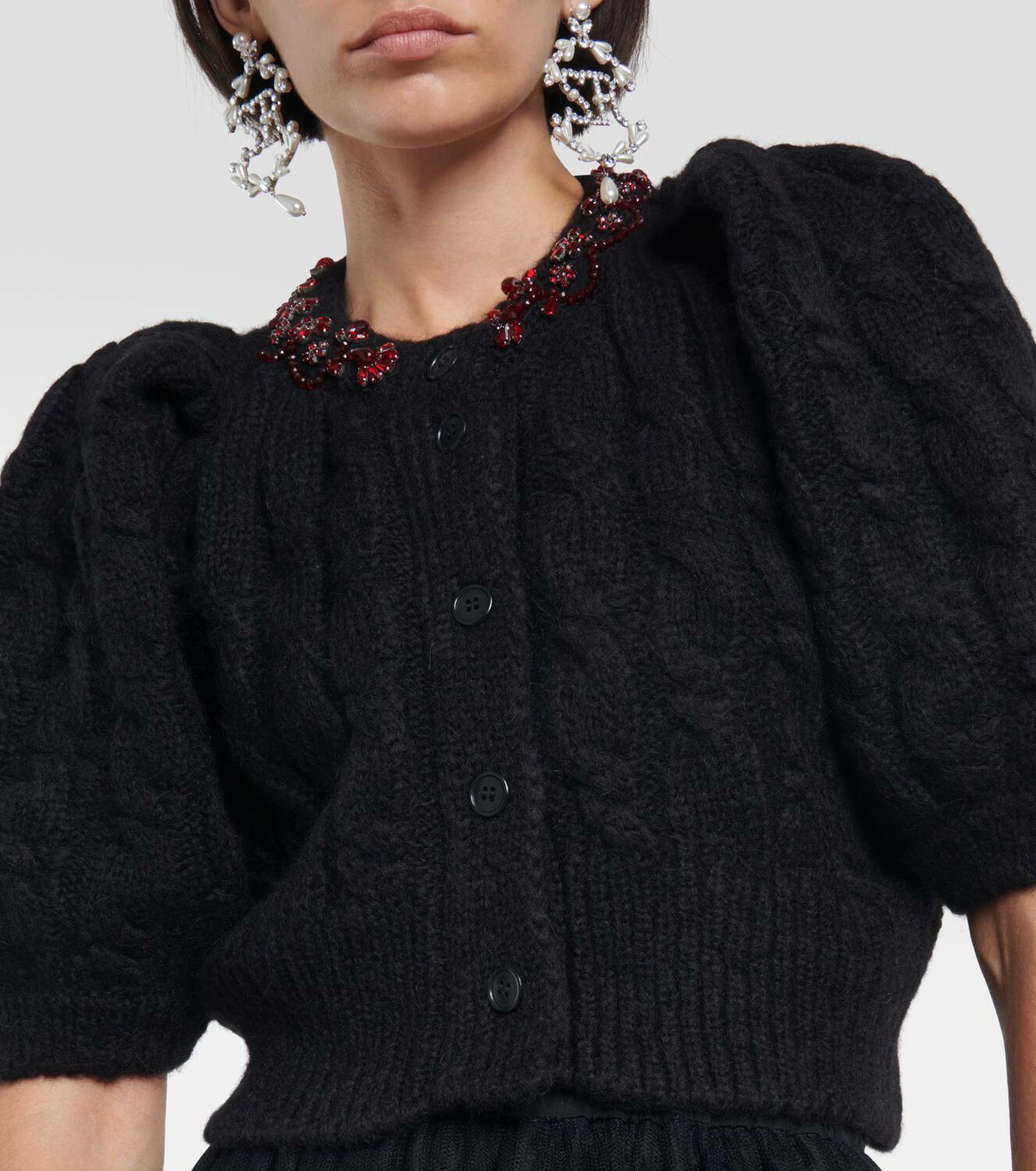 Simone Rocha Cable-knit alpaca-blend cardigan Simone Rocha