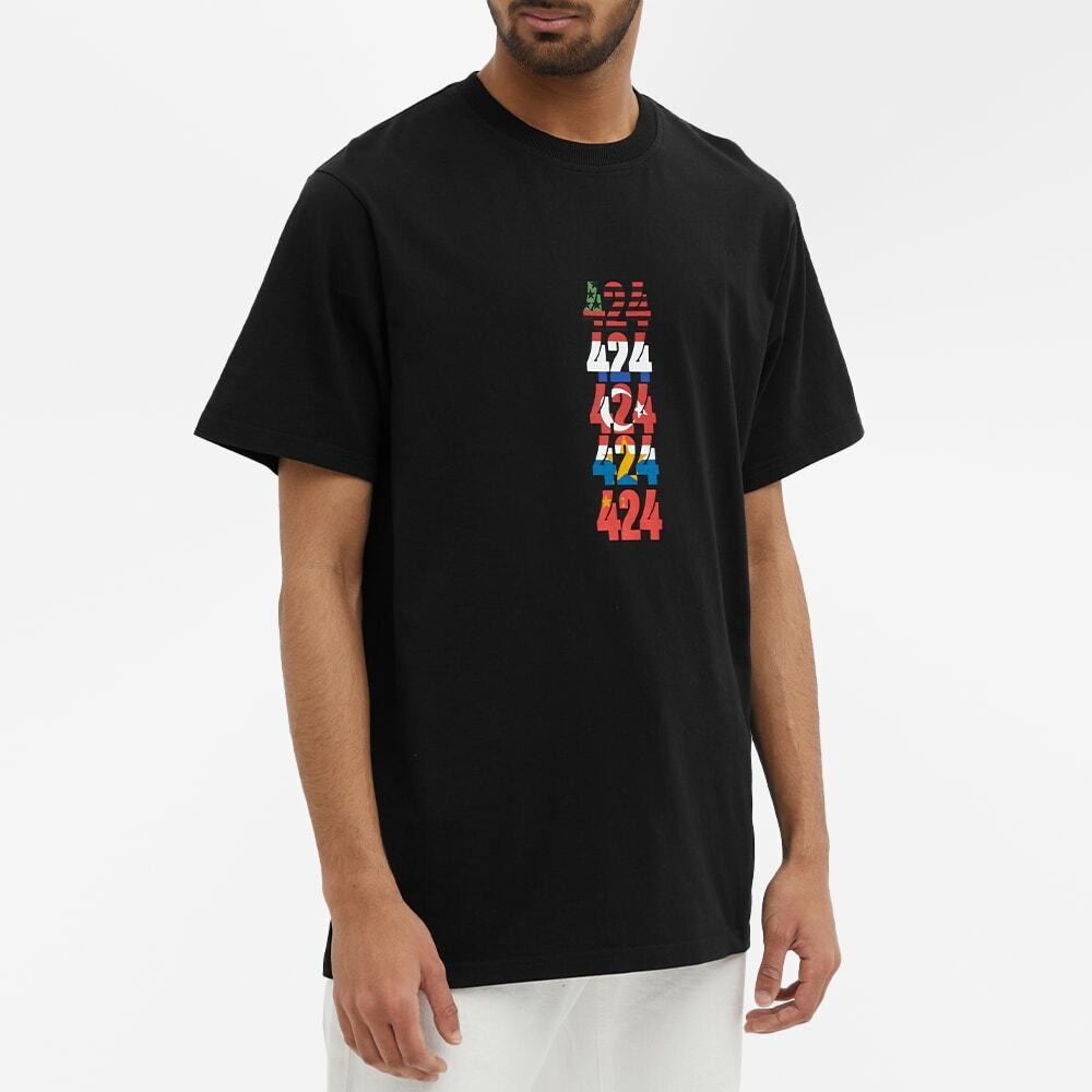 424 Men's Flag Logo T-Shirt in Black 424