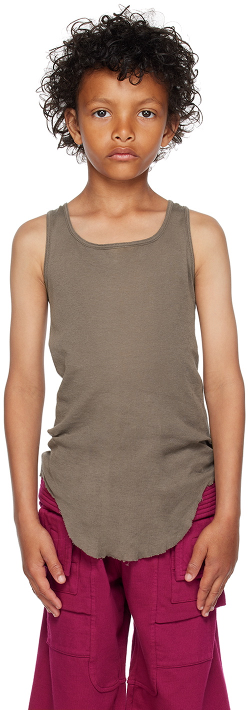 Rick Owens Kids Gray Basic Rib Tank Top Rick Owens