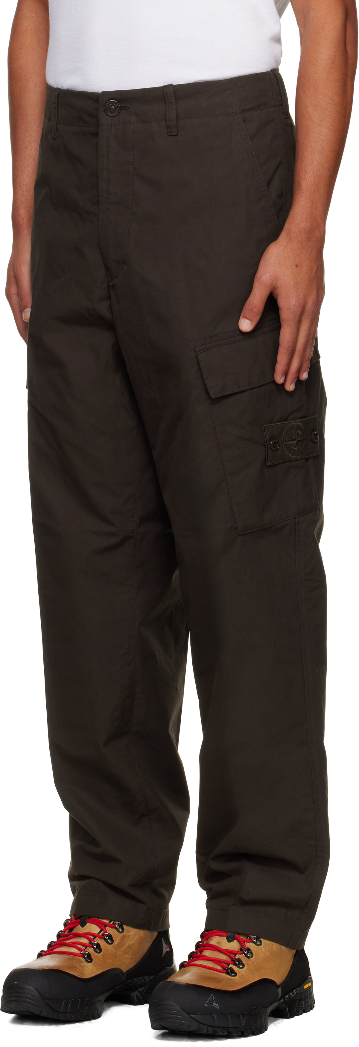 Stone Island Brown 3100019 Weatherproof Cotton Canvas Cargo Pants Stone ...