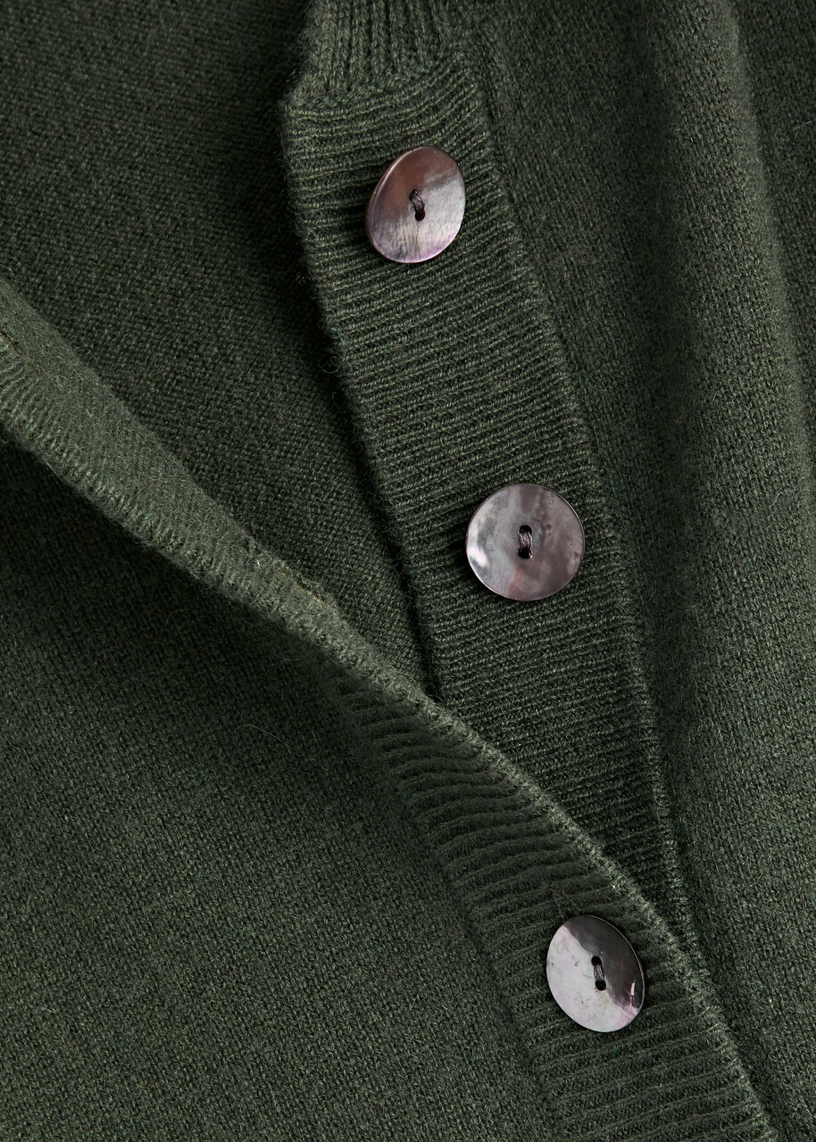 Crush Cashmere Lennon Cashmere Cardigan Dark Green CRUSH CASHMERE