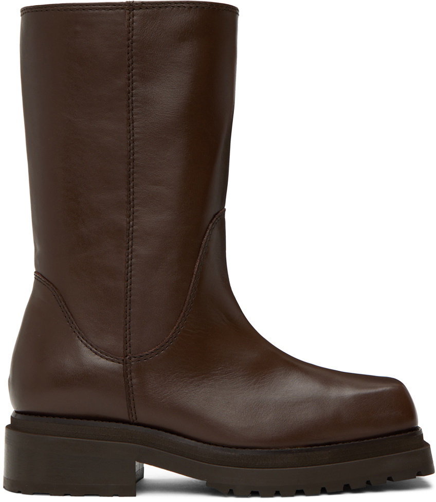 Eckhaus Latta Brown Stacked Boots Eckhaus Latta