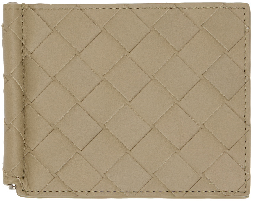 Bottega Veneta Taupe Bill Clip Wallet Bottega Veneta