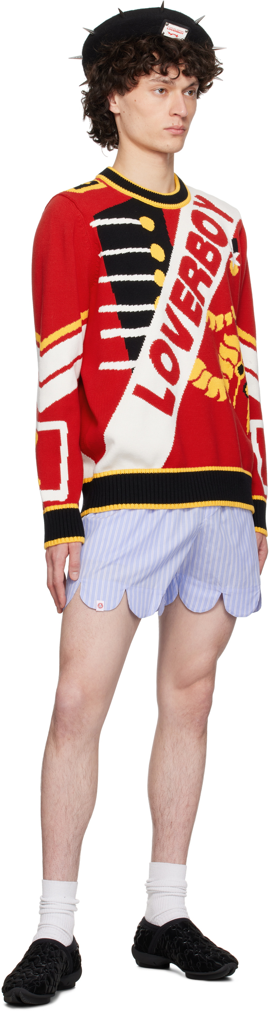 Charles Jeffrey LOVERBOY Blue Scalloped Boxer Shorts Charles Jeffrey ...