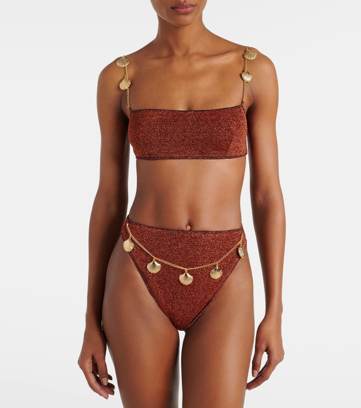 Oséree Lumière Shells embellished bikini Oseree