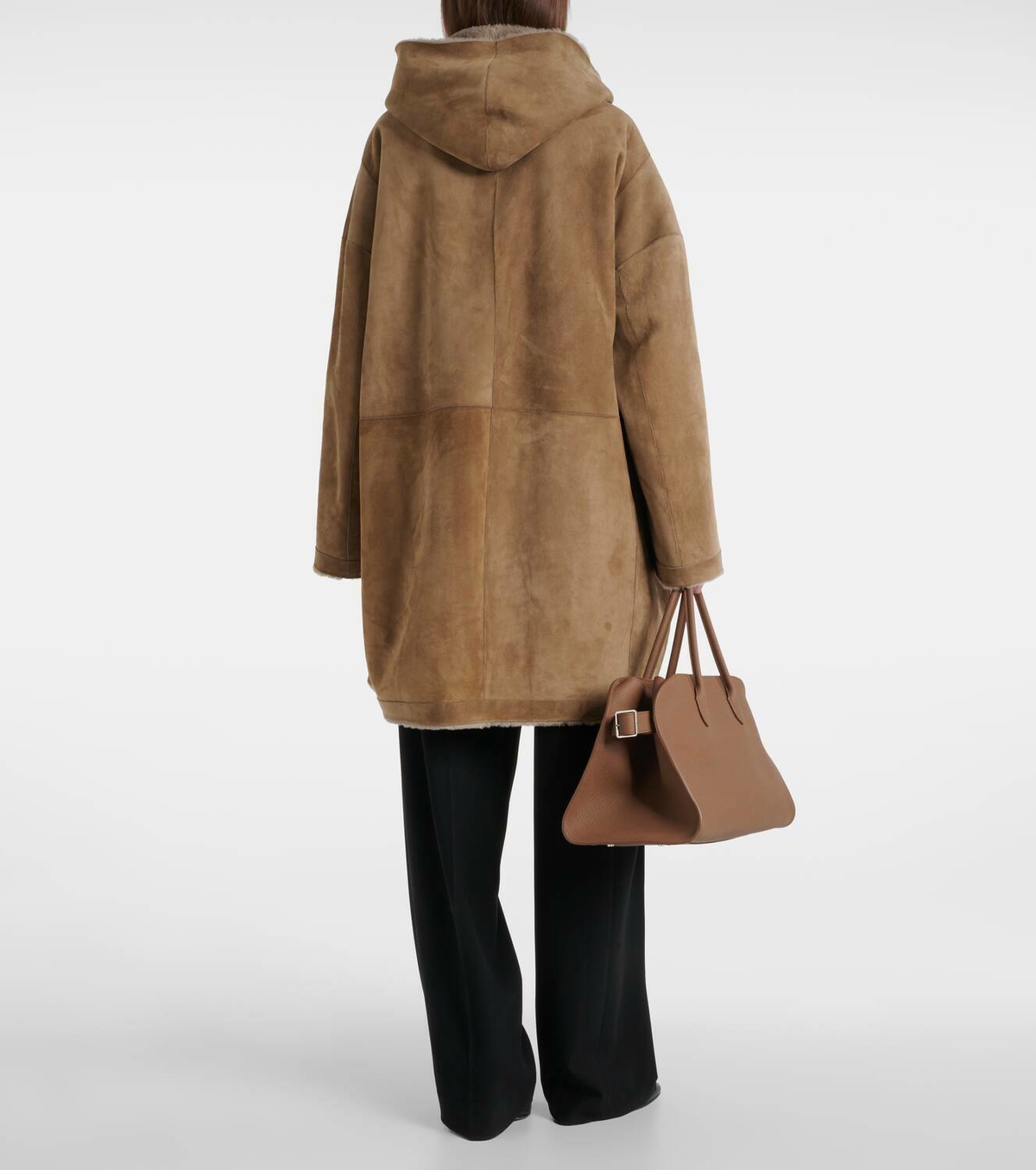 The Row Parnasse shearling-lined suede coat The Row