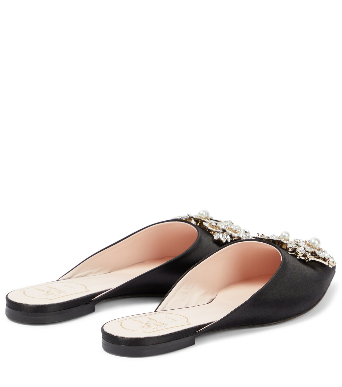 Roger Vivier RV Bouquet embellished satin slippers Roger Vivier
