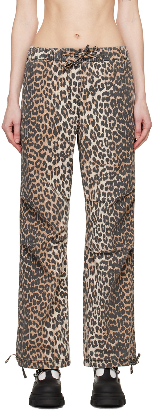 GANNI Brown Leopard Trousers GANNI