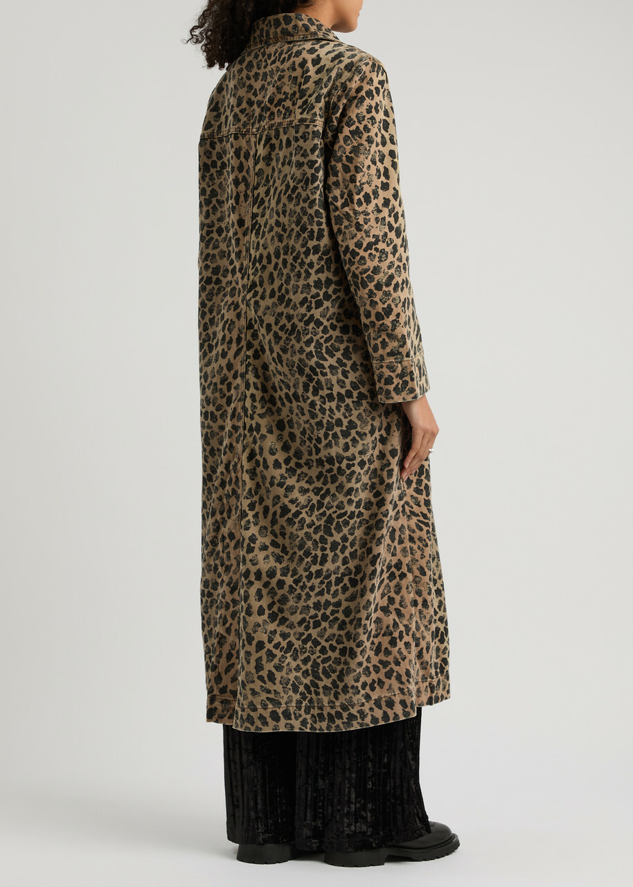 Free People Monique Leopard-print Denim Jacket Free People