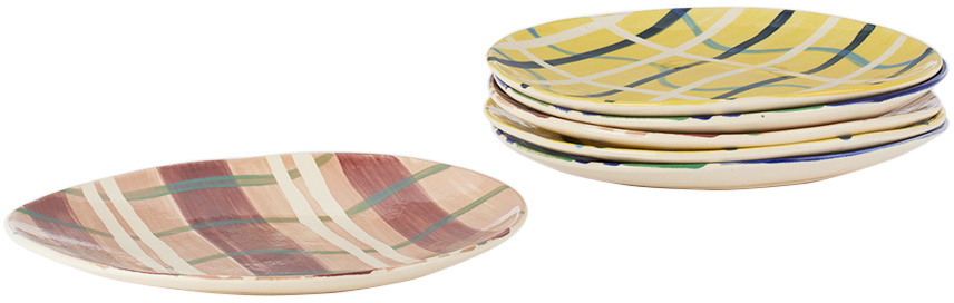 The Conran Shop Multicolor Cross Hatch Plate Set, 6 pcs The Conran Shop