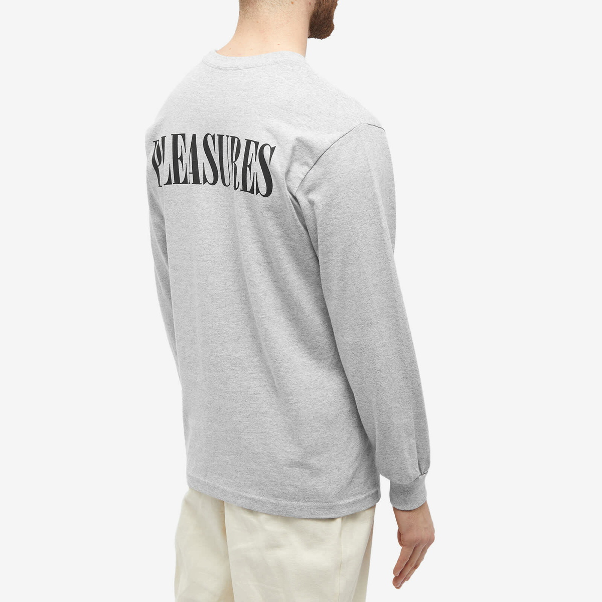 Pleasures Men's Long Sleeve Hoops T-Shirt in Heather Grey PLEASURES