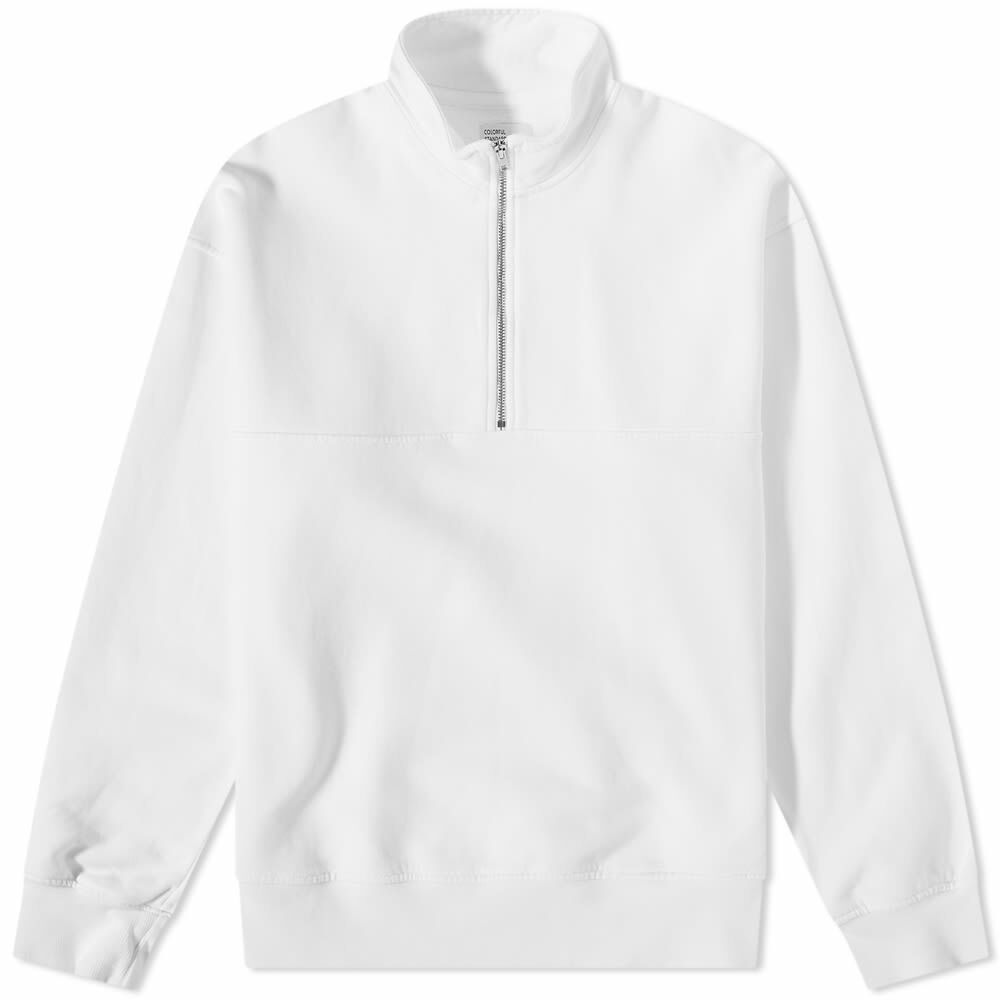 Colorful Standard Organic Quarter Zip Crew Sweat in Optical White ...