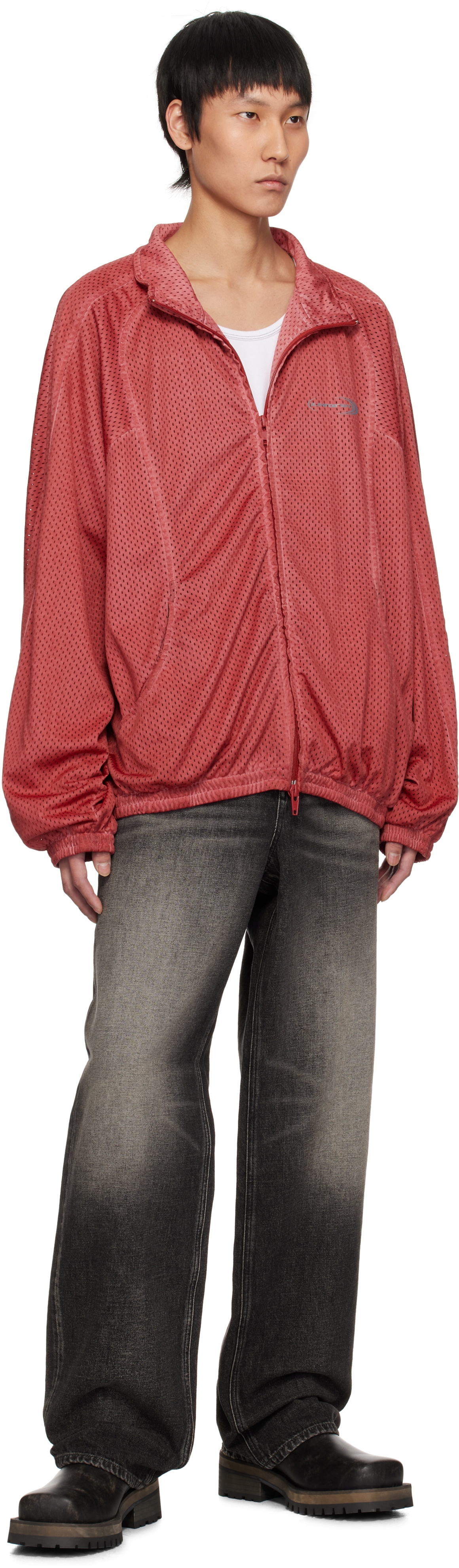 Alexander Wang Red Perforated Mesh Track Jacket Alexander Wang