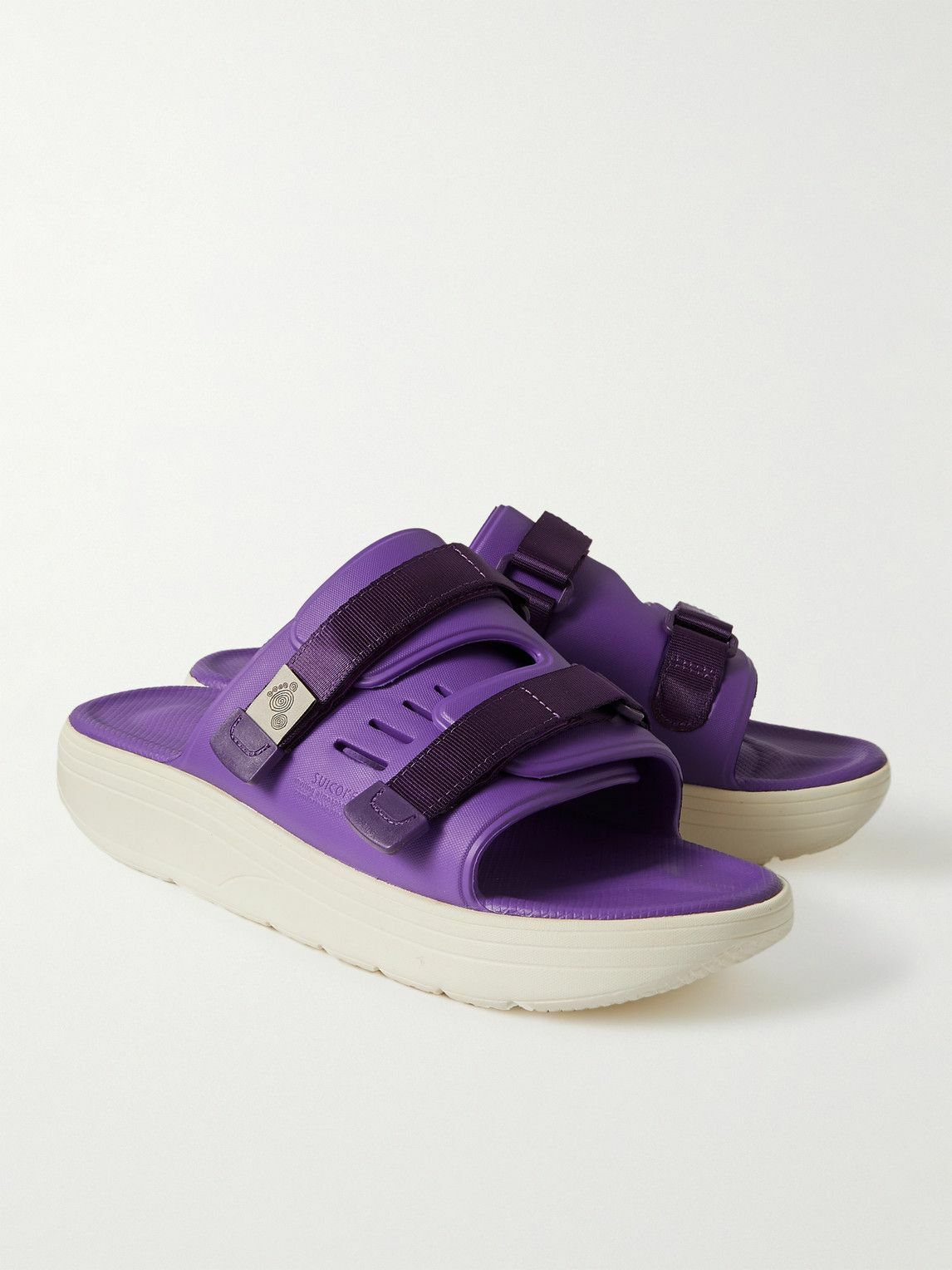Suicoke - Webbing-Trimmed Rubber Slides - Purple Suicoke