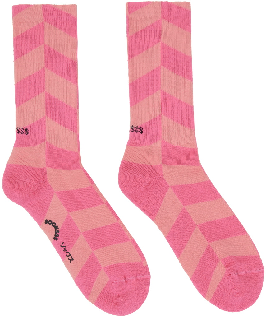 SOCKSSS Two-Pack Orange & Pink Socks Socksss