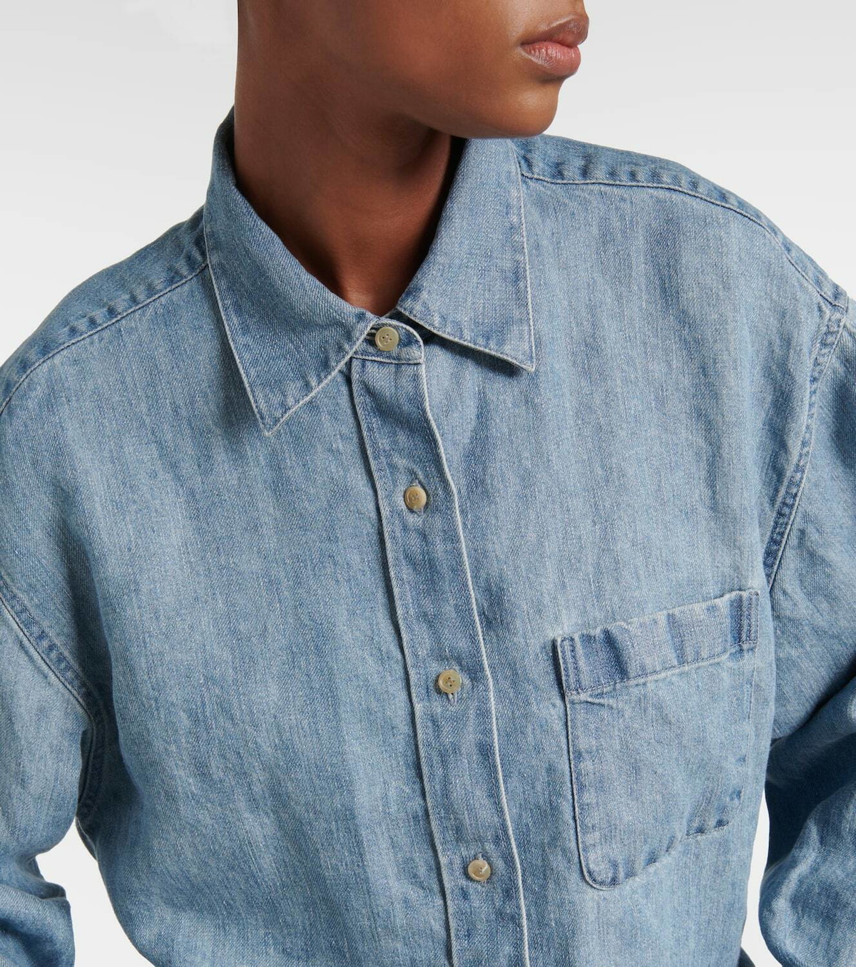 The Row Nesson oversized linen denim shirt The Row