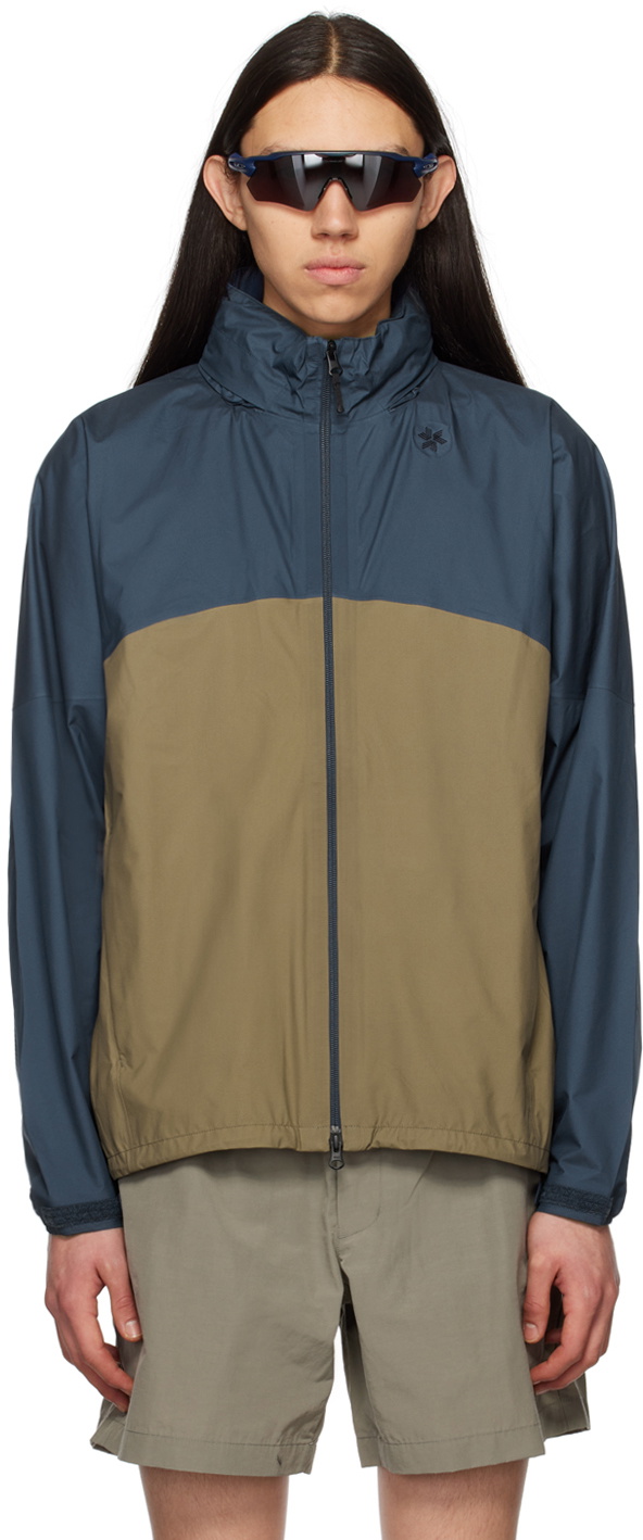 Goldwin Taupe & Navy Paneled Jacket Goldwin