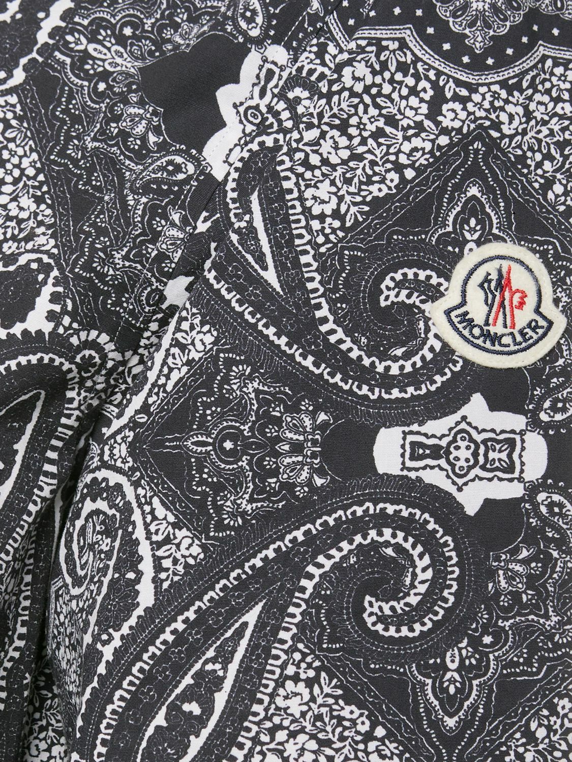 MONCLER - Bandana Print Poplin Short Sleeve Shirt Moncler