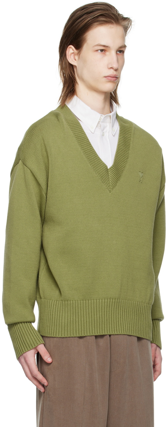 AMI Paris Green Ami de Cœur Sweater AMI