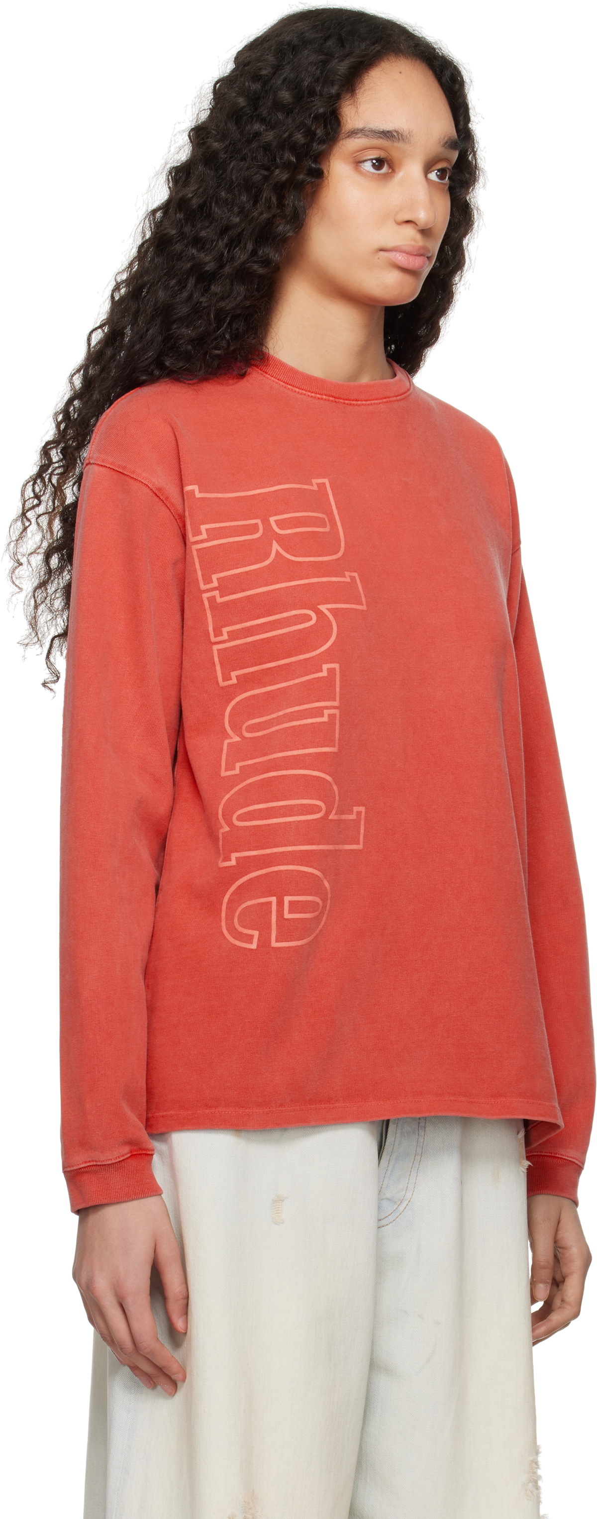 Rhude Red 'Rhude' Side Logo Long Sleeve T-shirt Rhude
