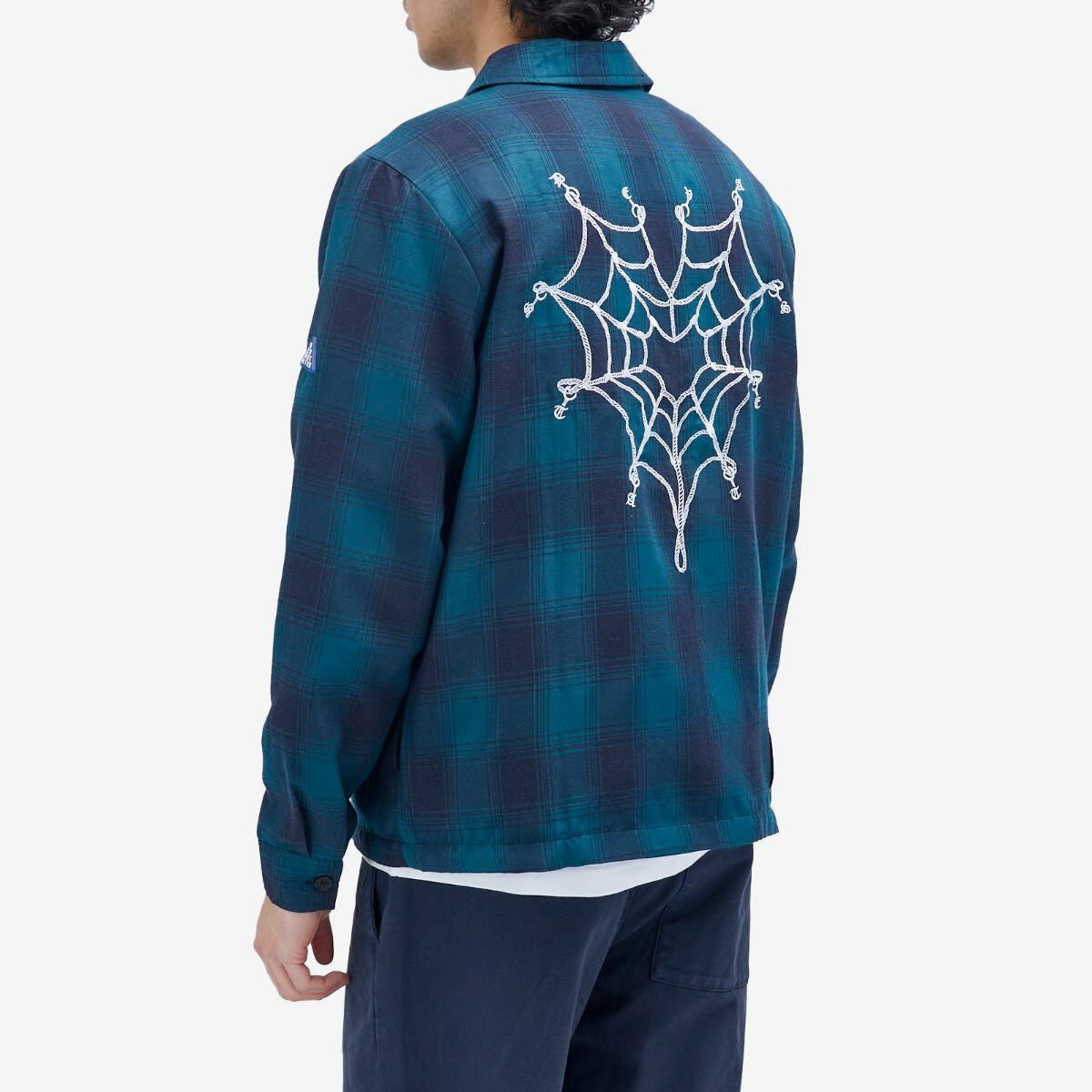 Deva States Men's Cobweb Flannel Overshirt in Blue DEVÁ STATES