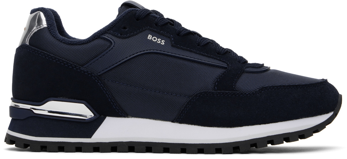 BOSS Navy Paneled Sneakers BOSS