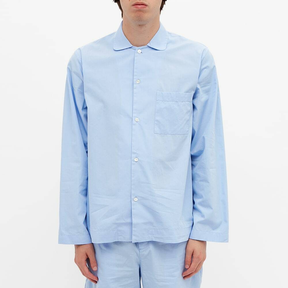 Tekla Fabrics Men's Sleep Shirt in Shirt Blue Tekla Fabrics