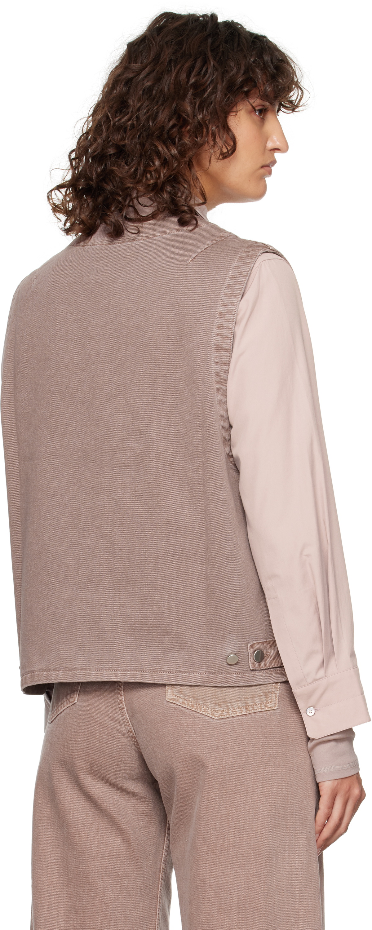 LEMAIRE Purple Garment-Dyed Denim Vest Lemaire