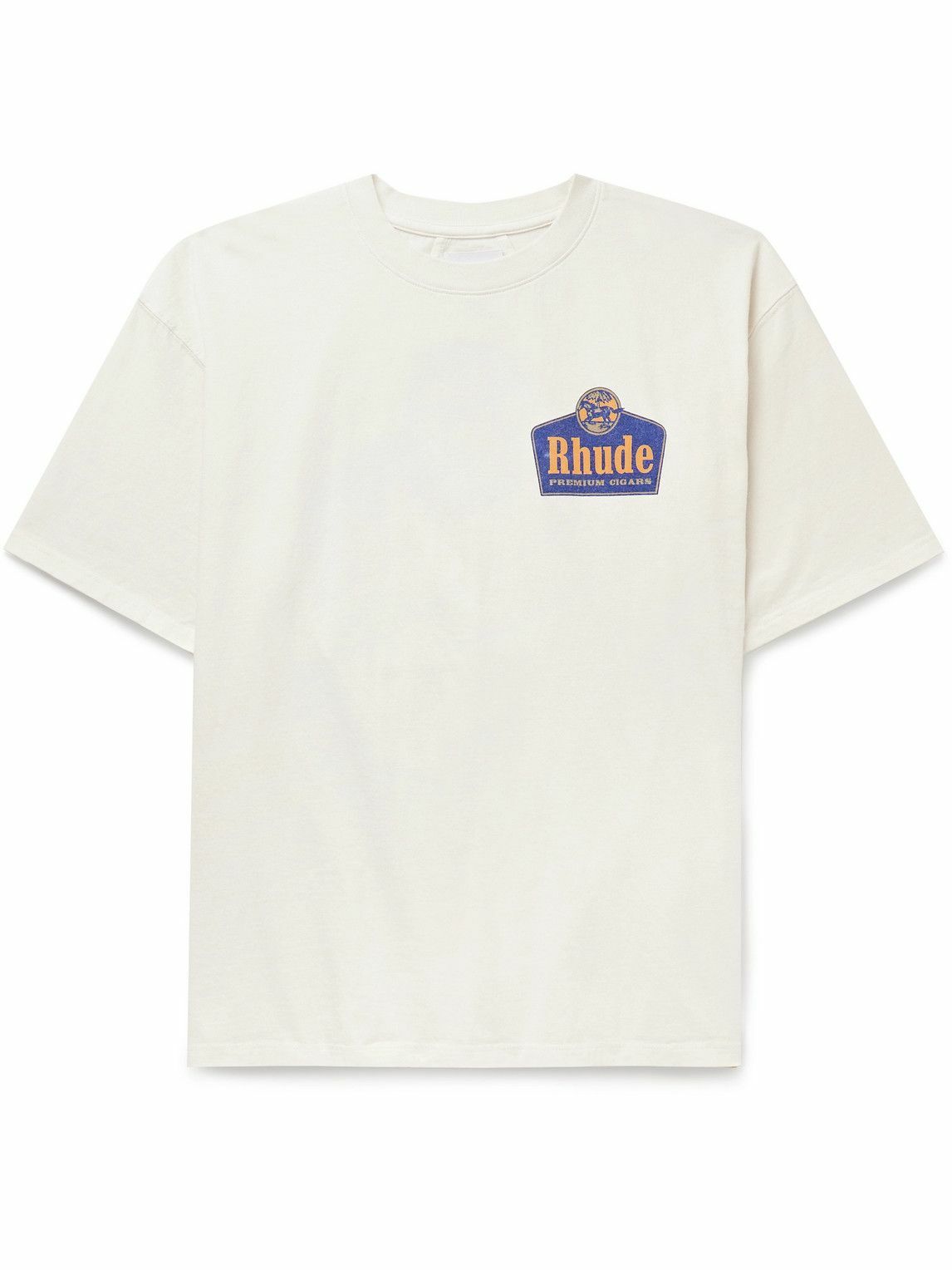 Rhude - Logo-Print Cotton-Jersey T-Shirt - White Rhude