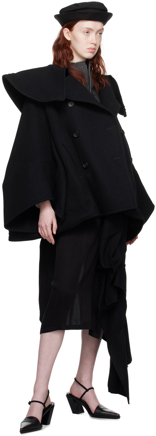 Yohji Yamamoto Black Wire Coat Yohji Yamamoto