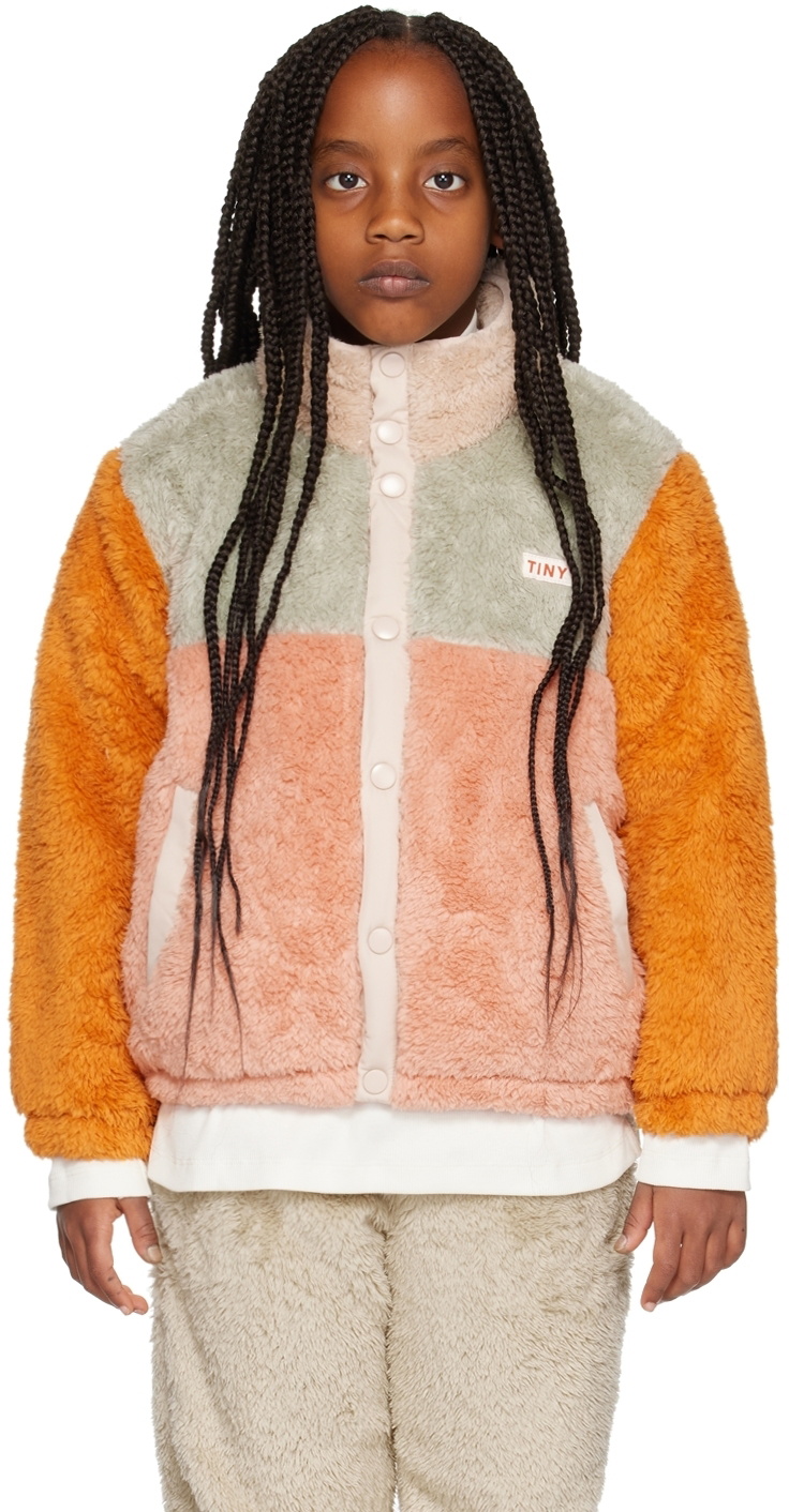 TINYCOTTONS Kids Brown & Green Color Block Jacket TINYCOTTONS