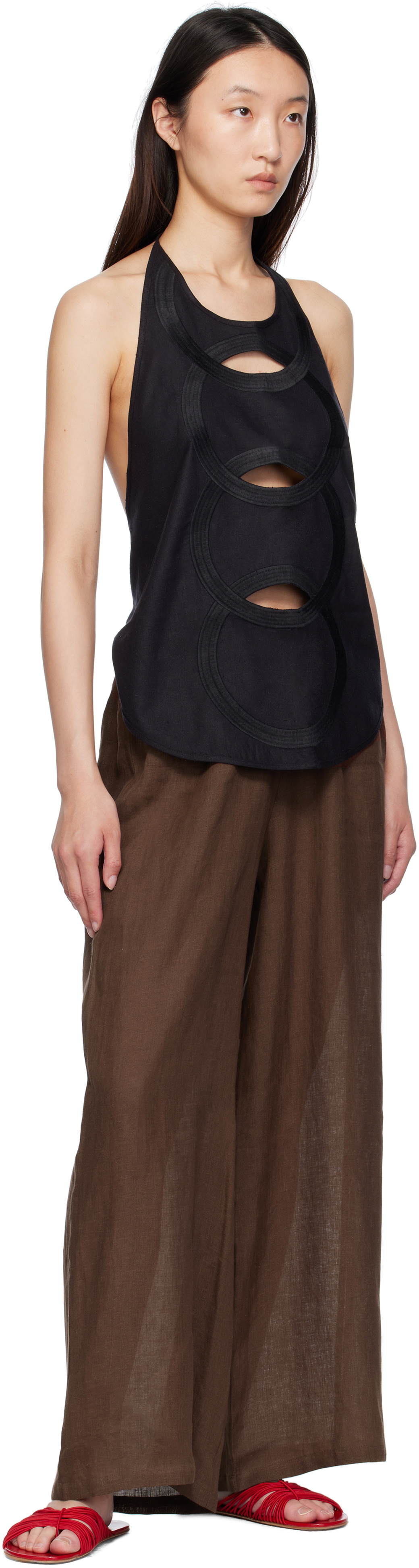 Baserange Black Chain Apron Top Baserange