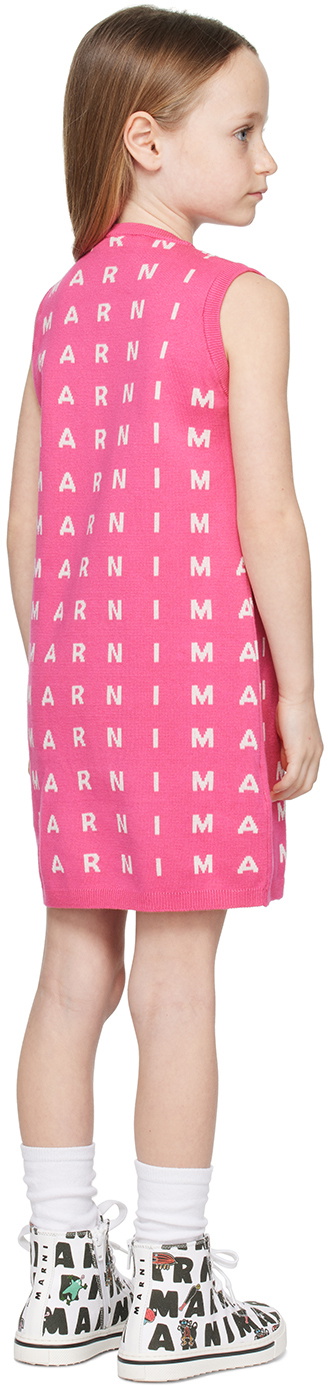 Marni Kids Pink Jacquard Dress Marni