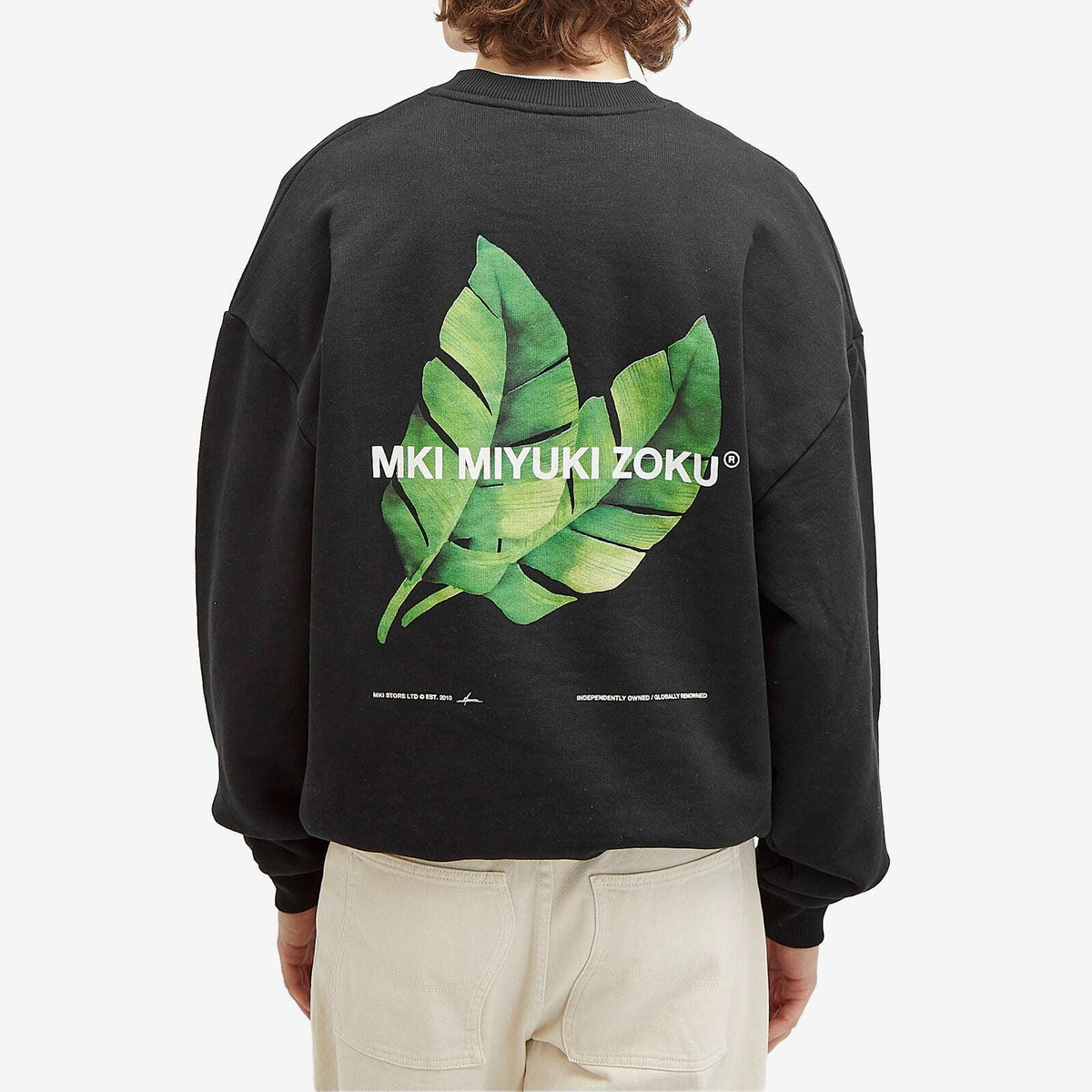 MKI Men's Leaf Crew Sweat in Black MKI Miyuki-Zoku