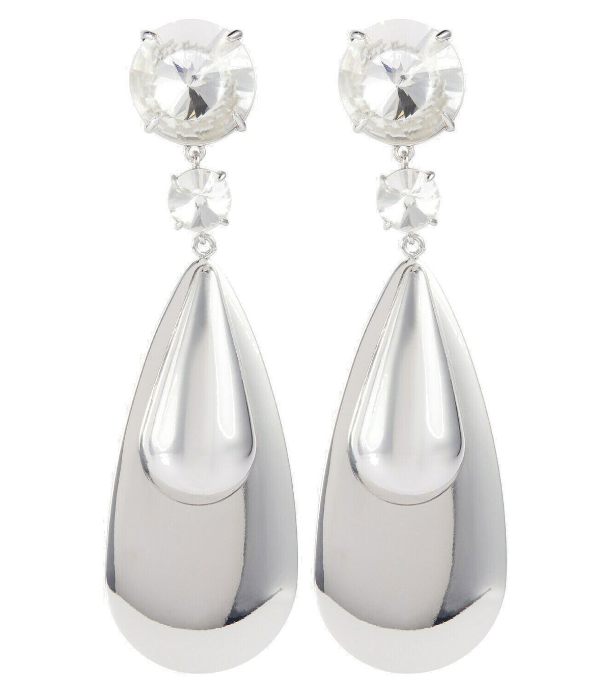 Area Crystal Teardrop clip-on earrings AREA