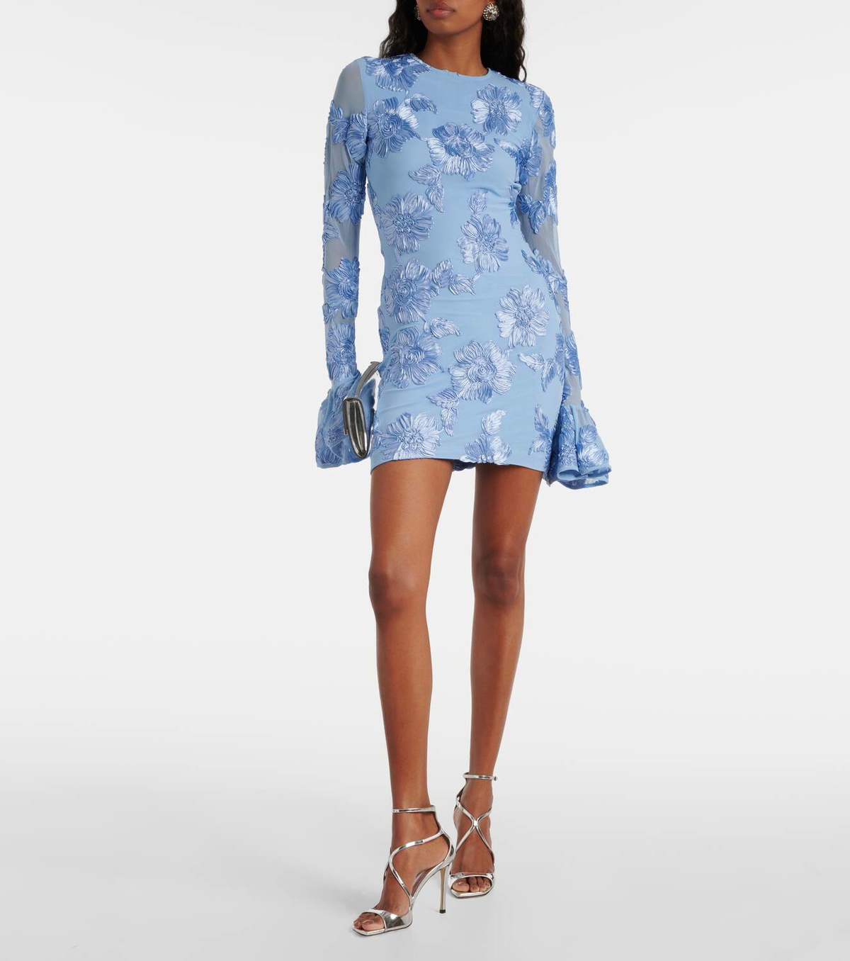Rotate Bridal floral-appliqué mesh minidress ROTATE Birger Christensen